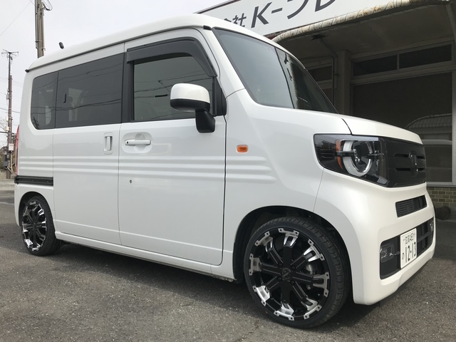 ホンダ N-VAN (エヌバン) | ロクサーニ(BADX) バトルシップ4 16インチ(5.5J) ブラックポリッシュ | 装着ギャラリー | カーポートマルゼン【アルミホイールとタイヤの専門店】